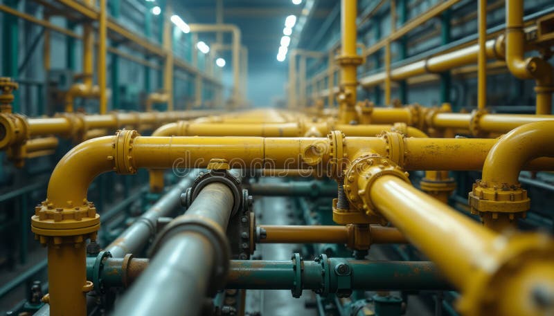 Industrial Pipes with Complex Network Stock Photo - Image of metal ...