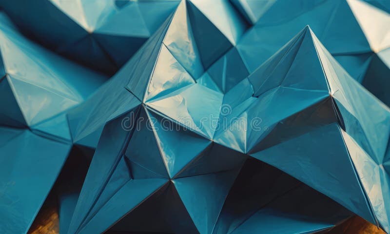Close-up View Complex Origami Structure, Composed Numerous Triangular ...