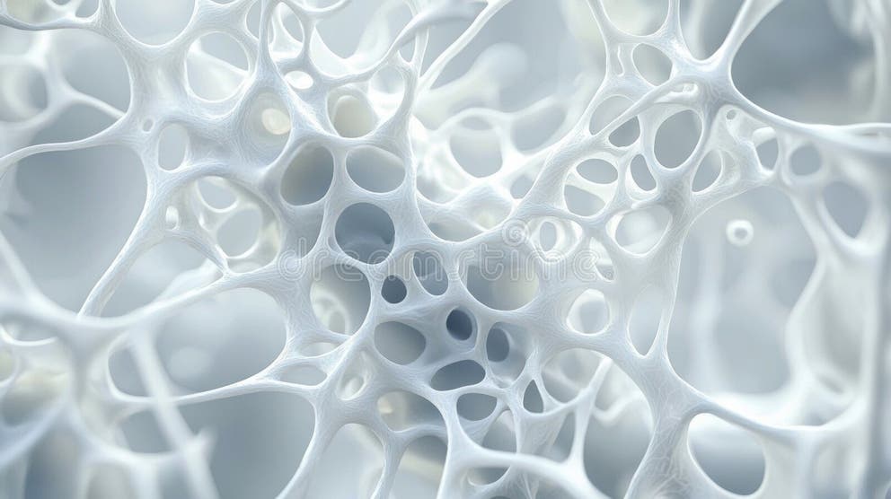 A Close-up View of a Complex, White, Organic Network of Interconnected ...