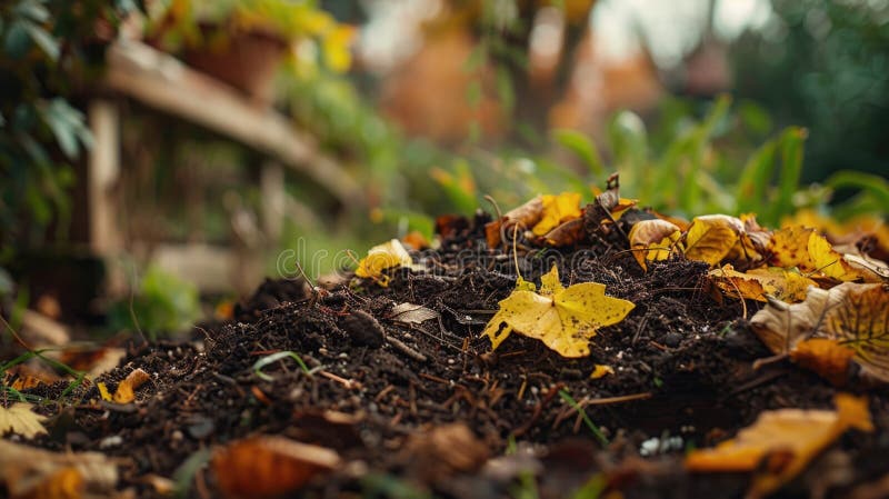Close-up View of a Compost Pile in a Garden Setting, Highlighting the ...