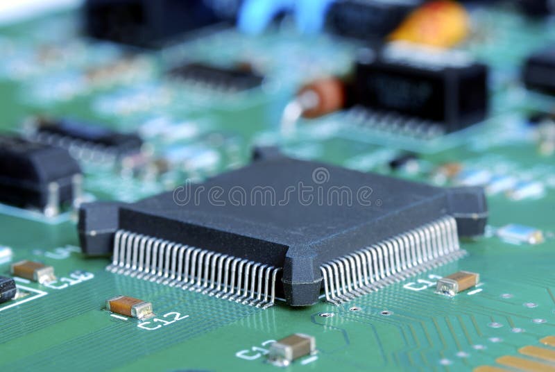 Close-up View of the Computer Circuit Board Stock Photo - Image of ...