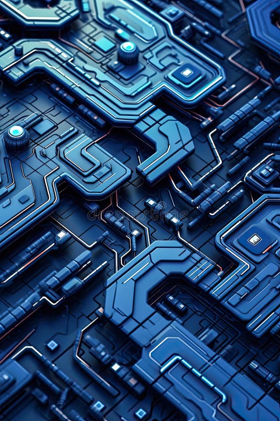 Close Up View of a Computer Circuit Board. Generative AI Stock ...