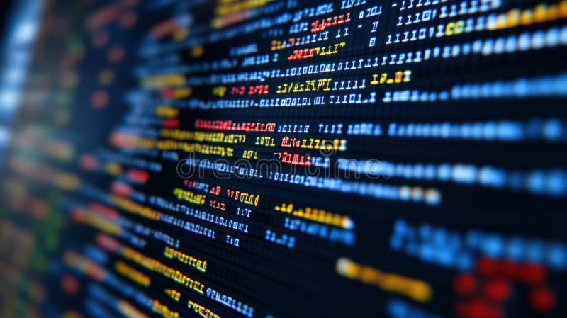 Close-up View of Computer Code Stock Illustration - Illustration of coding, innovation: 374466376