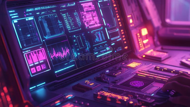Close Up View Of Computer Displaying Ai Algorithms And Data Metrics