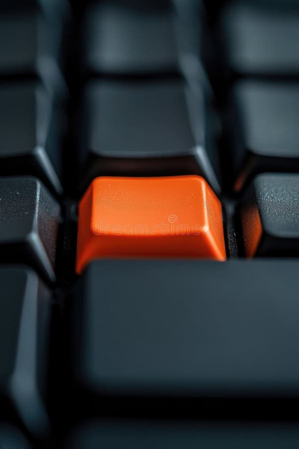 Computer Keyboard Orange Key Stock Image - Image of closeup, innovation ...