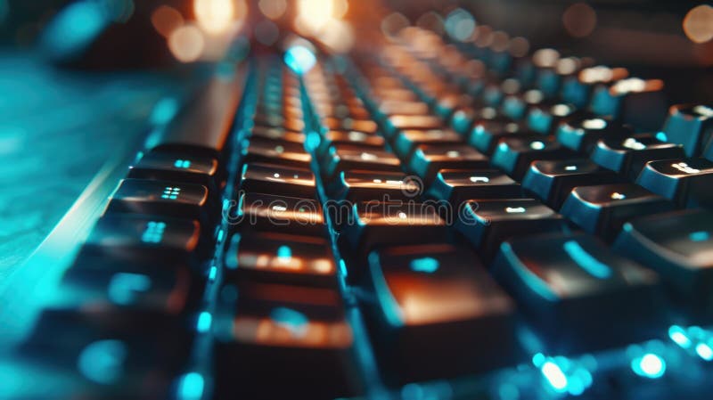 Close Up View of a Computer Keyboard on a Table. Suitable for ...
