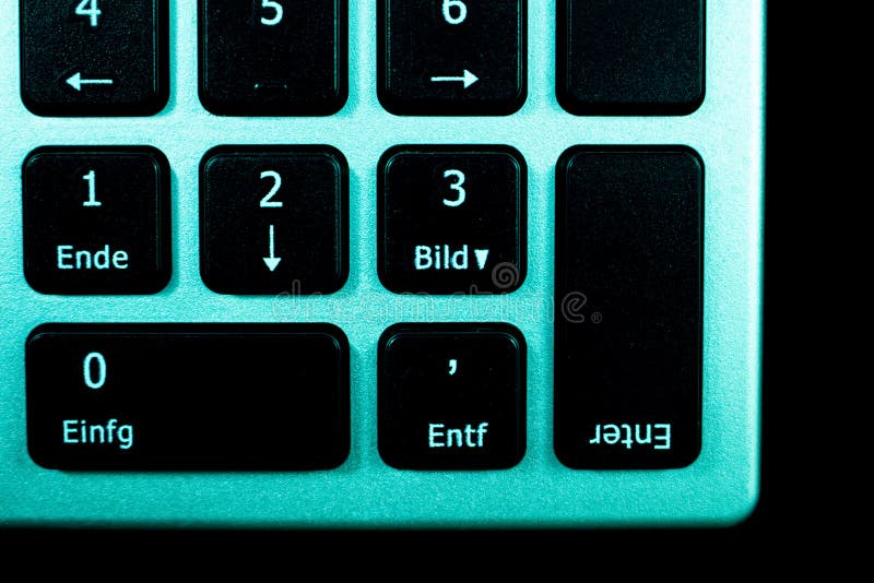 Close Up View of Computer Keyboard with Upside Down Enter Key or Button ...