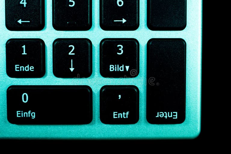 Close Up View of Computer Keyboard with Upside Down Enter Key or Button ...