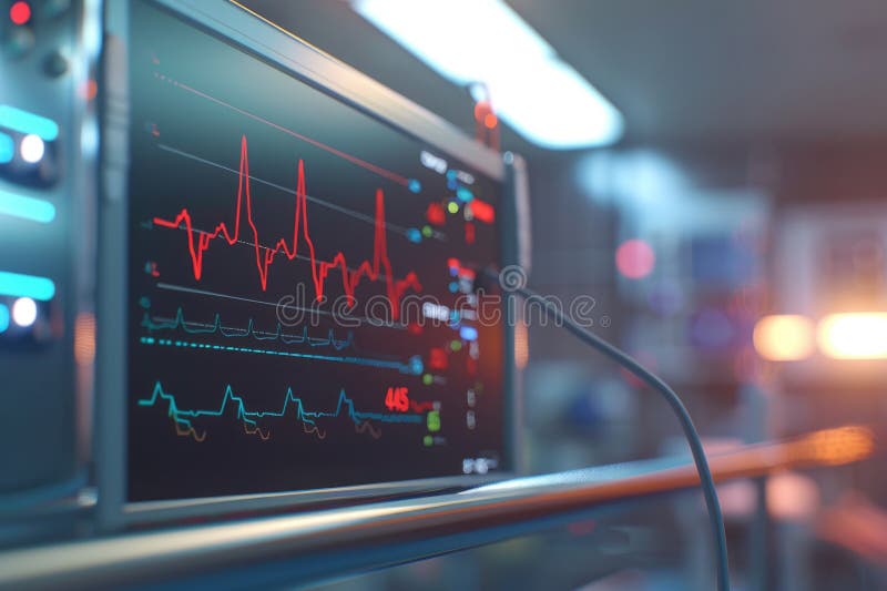 Close-up View of a Computer Monitor on a Table Stock Image - Image of ...