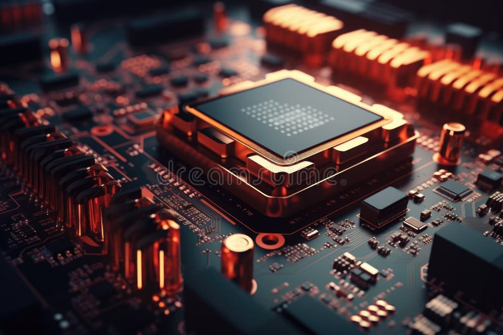 Close-up View of a Computer Motherboard with Various Components and ...