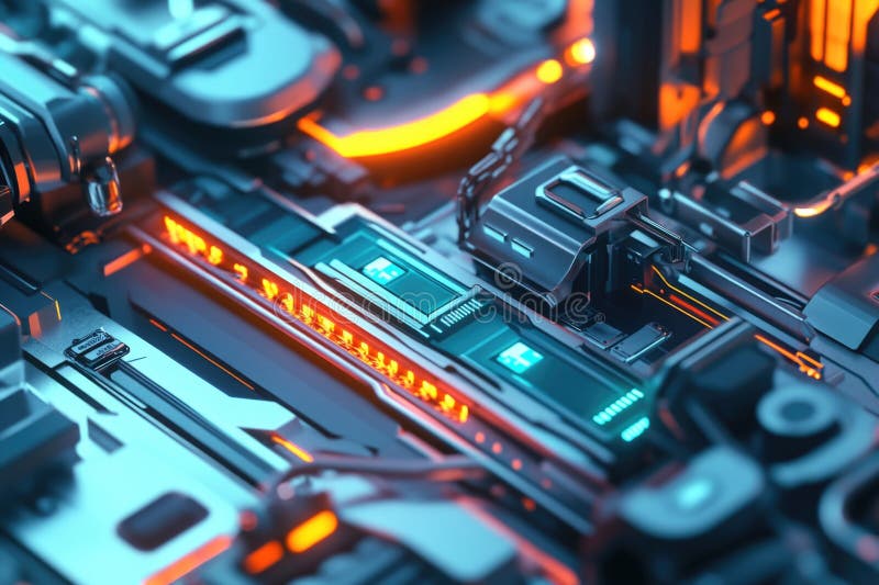 A Close-up View of a Computer Motherboard with Various Components and ...
