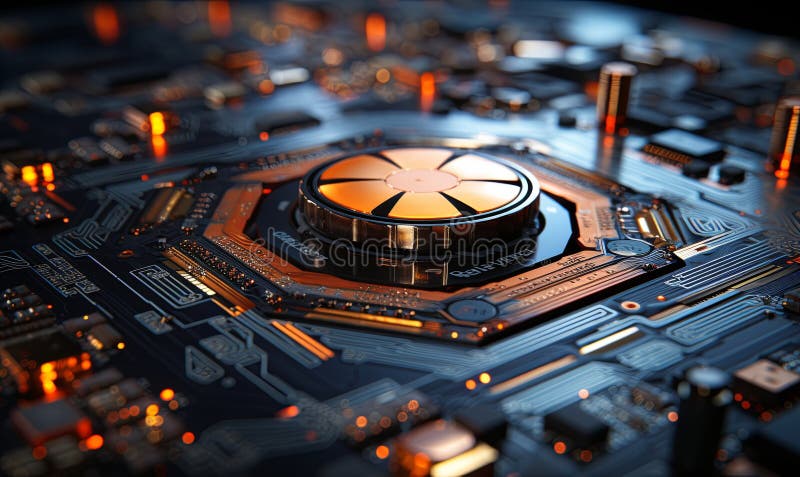 Close Up View of a Computer Motherboard Stock Image - Image of ...