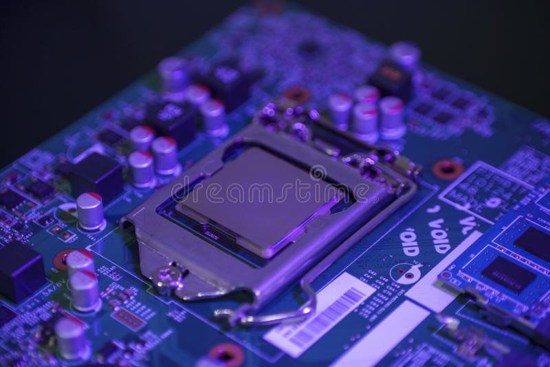 Close-up View of a Computerâ€™s Central Processing Unit (CPU) Mounted ...