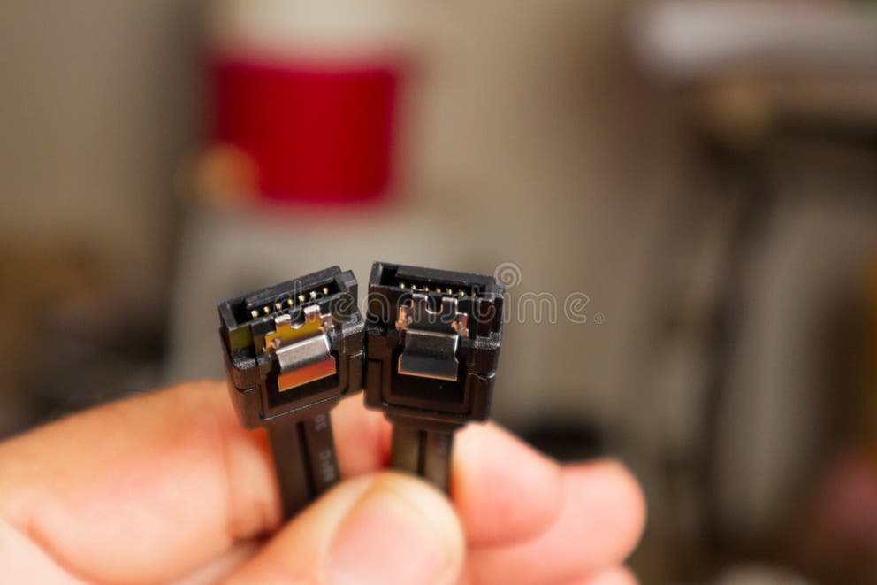 Close-up View of a Computer SATA Cable Connector Stock Image - Image of ...