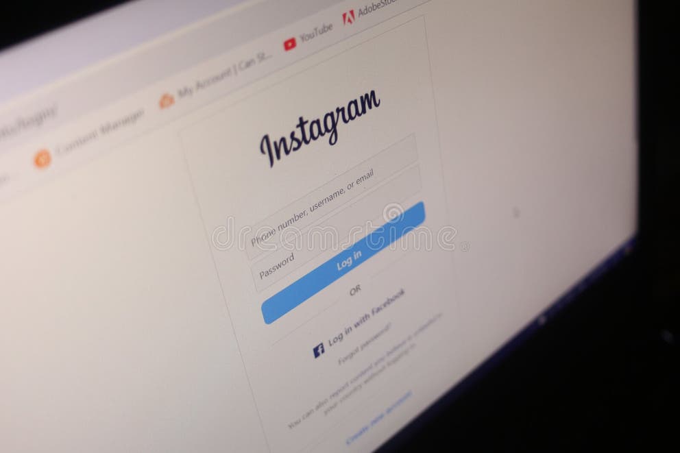Instagram Login Page on Screen Editorial Photography - Image of internet, instagram: 321601832