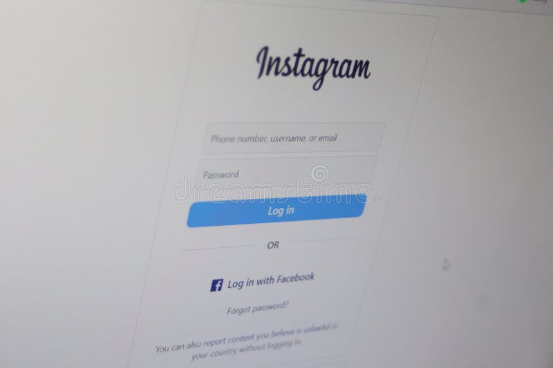Instagram Login Page on Screen Editorial Stock Image - Image of digital ...