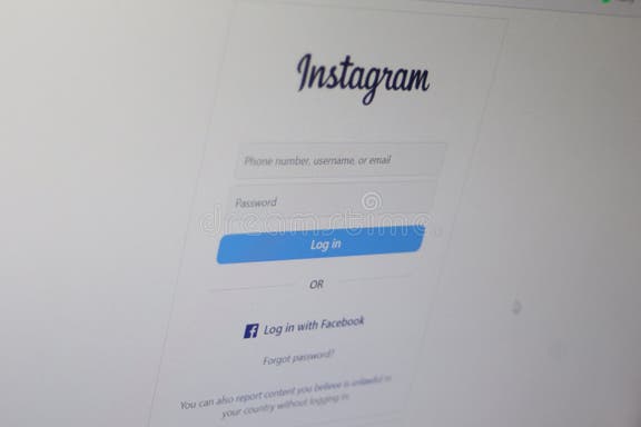 Instagram Login Page on Screen Editorial Stock Image - Image of digital ...