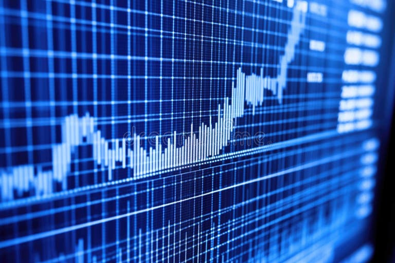 A Close-up View of a Computer Screen Displaying a Stock Market Chart ...