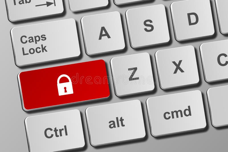 Keyboard with lock button stock illustration. Illustration of system ...