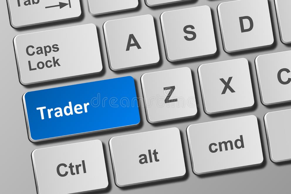Keyboard with Trader Button Stock Illustration - Illustration of ...