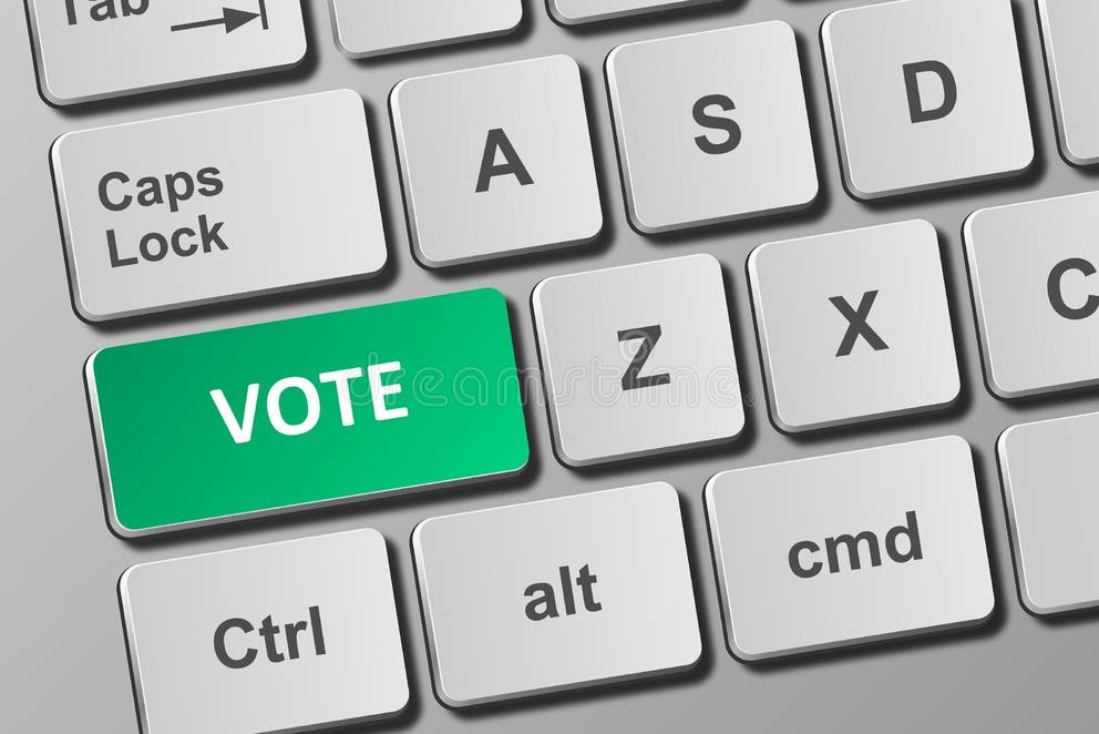 Keyboard with vote button stock illustration. Illustration of ...