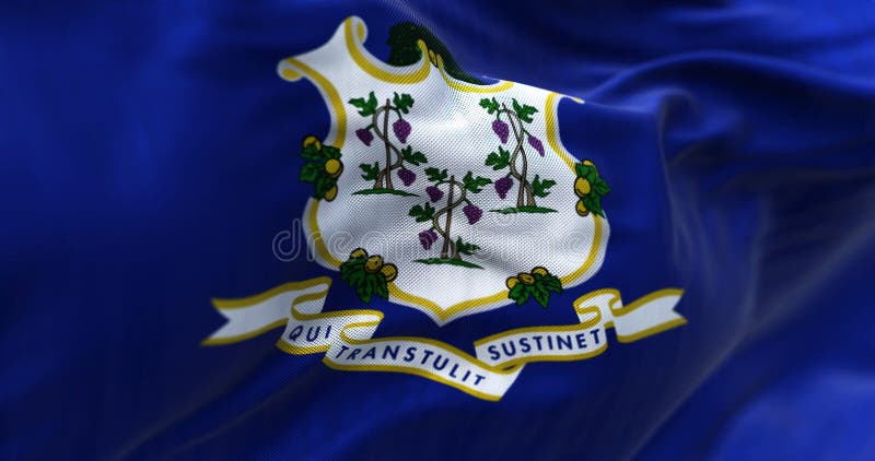 Close-up View of the Connecticut State Flag Fluttering Stock ...