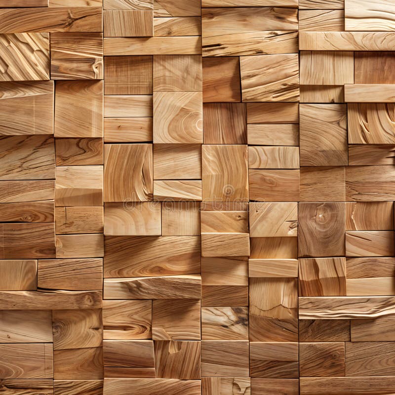Close-up View of Contemporary Wood Wall Panel System Stock Illustration ...