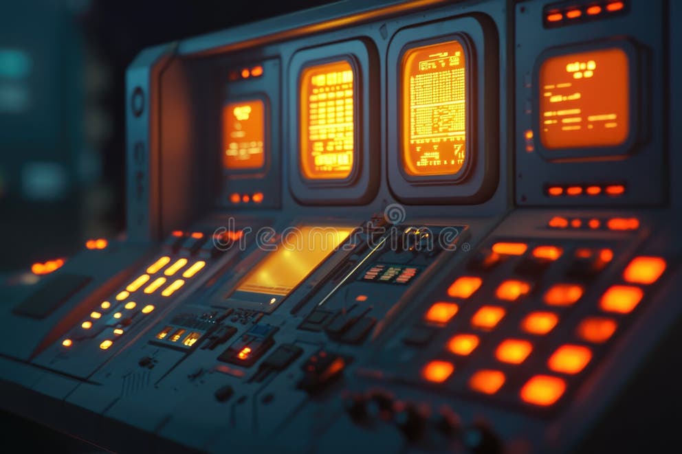 A Close-up View of a Control Panel in a Room, Ideal for Use in ...