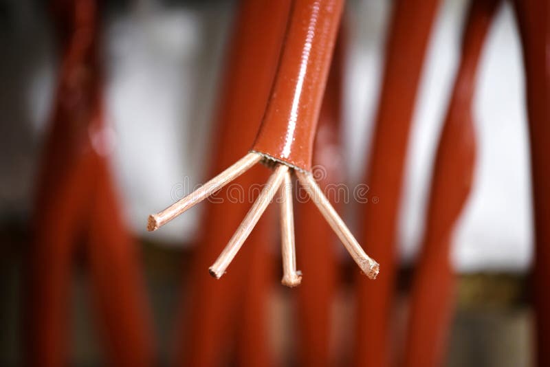 Close Up View of Copper Wire End Stock Photo - Image of cable, close ...