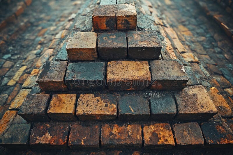 Close-up View of the Corner of a Brick Pyramid, Showcasing the ...