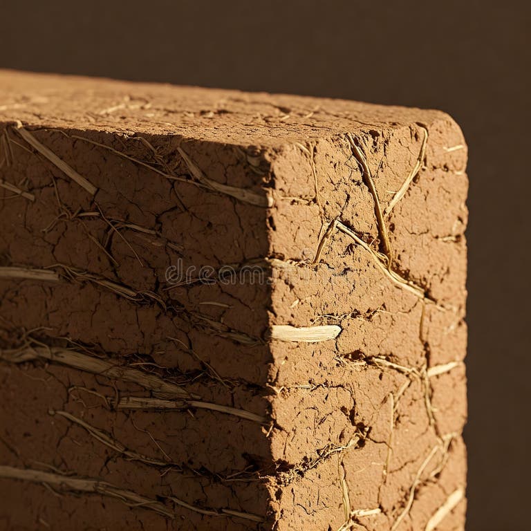 A Close-up View of the Corner of a Stack of Compressed Earth Blocks or ...