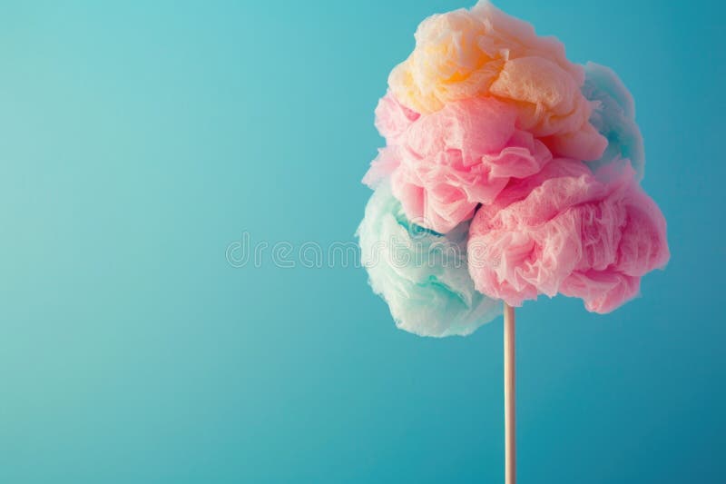 A Close Up View of a Cotton Candy Floss on a Stick, Perfect for Adding ...