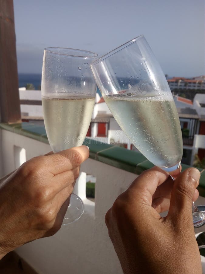 Making a Toast with Champagne Stock Photo - Image of europe, greece ...