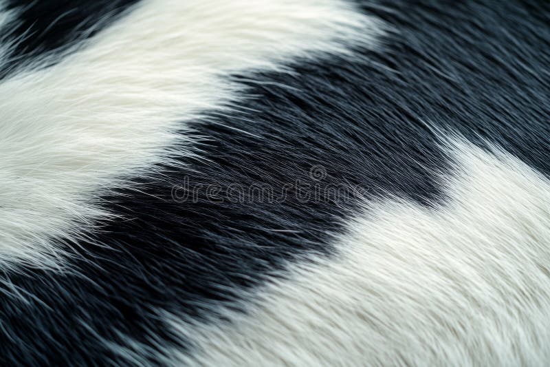 Close-up View of Cowhide Revealing Contrasting Black and White Fur ...