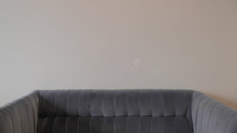 Close Up View of Cozy Sofa and Empty Wall Stock Photo - Image of ...