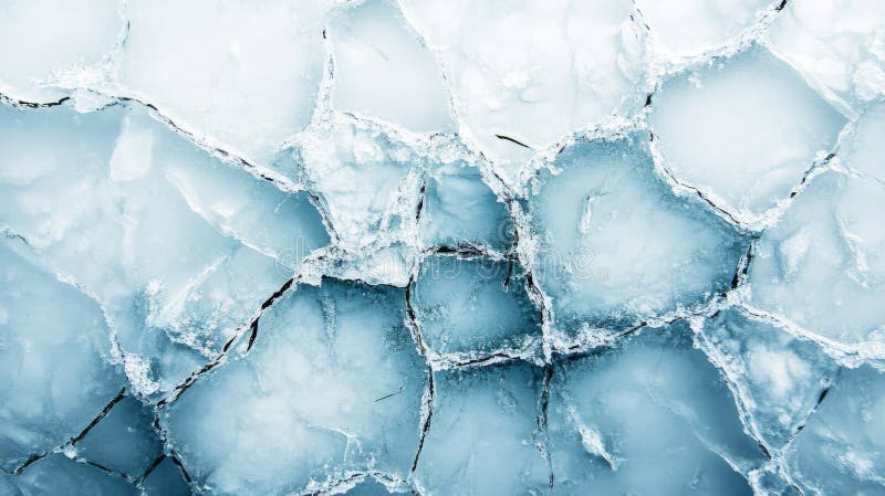 A Close-Up View of Cracked and Frosted Ice Stock Illustration ...