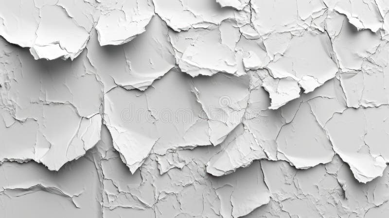 Close-Up View of a Cracked and Peeling White Paint Surface Texture Stock Illustration ...
