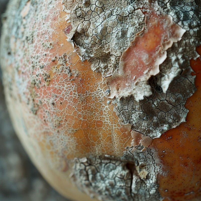 Close-up View of Cracked Surface Texture on a Natural Sphere Found ...