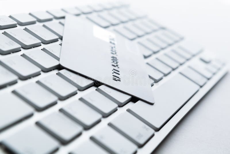 Close Up View of Credit Card on a Keyboard Stock Image - Image of ...