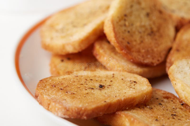 Close-up View of Crispy Bread Crackers on White Background Stock Photo ...