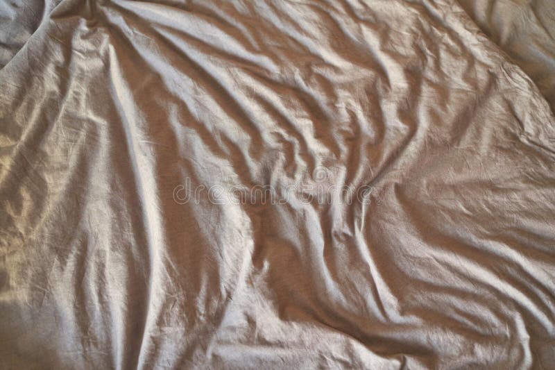 Close Up View of Crumpled Beige Fabric with Irregular Patterns and ...