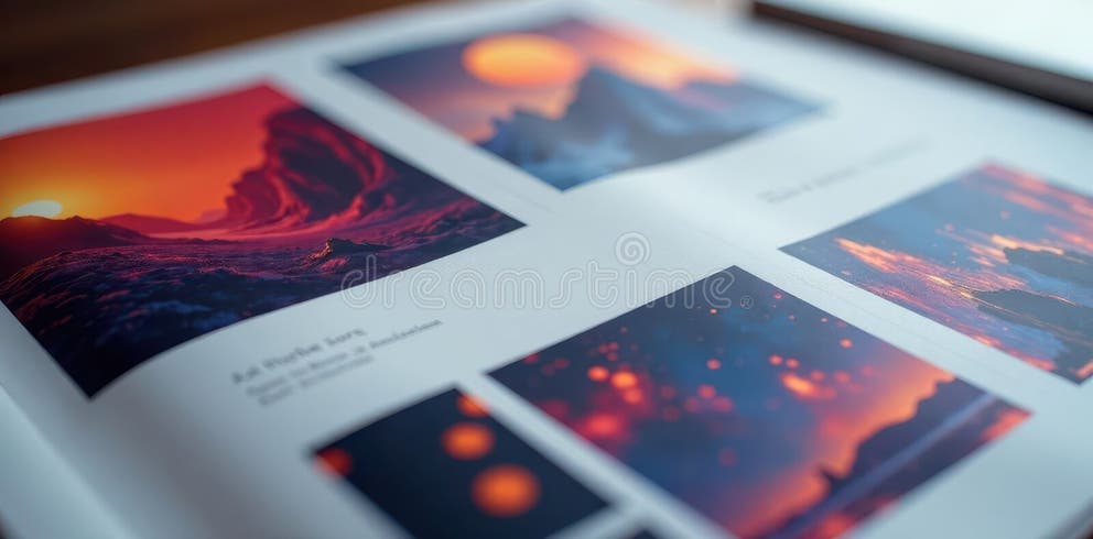 Close Up View of a Curated Digital Portfolio Showcasing High Quality ...