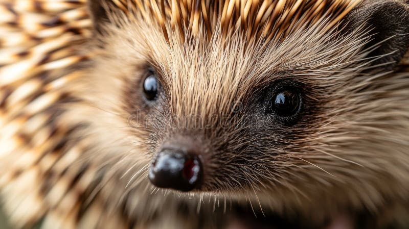 A Close-up View of a Cute Hedgehog Showcasing Its Sharp Quills and ...
