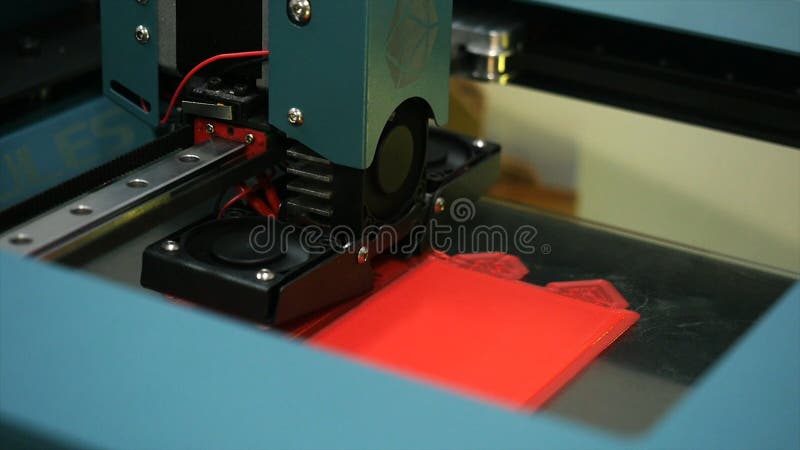 Close-up View of 3d Printer during Work at Science Technology ...