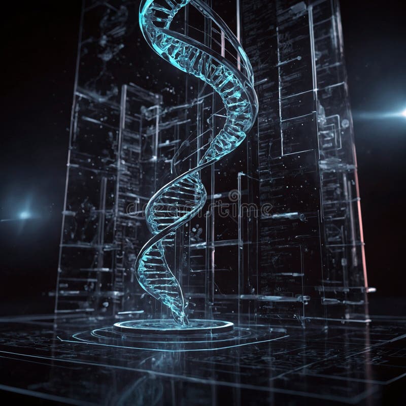 Close Up View of a 3d Render of Dna Structure, Abstract Background ...