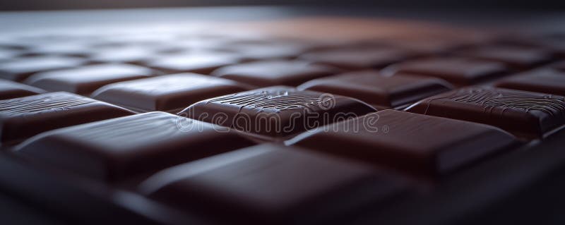 A Close-up View of a Dark Brown Chocolate Bar Featuring a Smooth ...