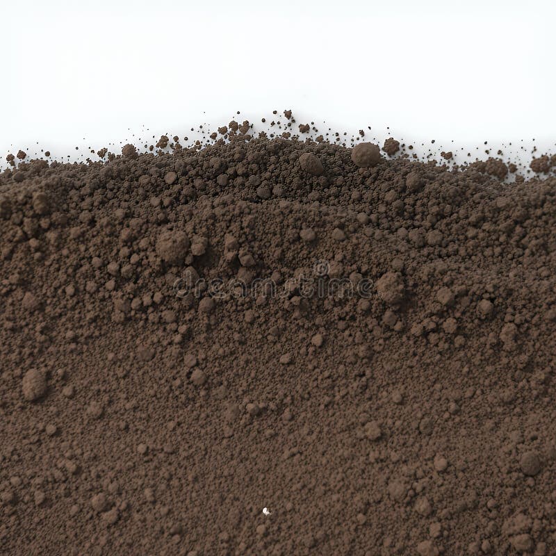 Detailed Dark Brown Soil Texture Against White Background Stock ...