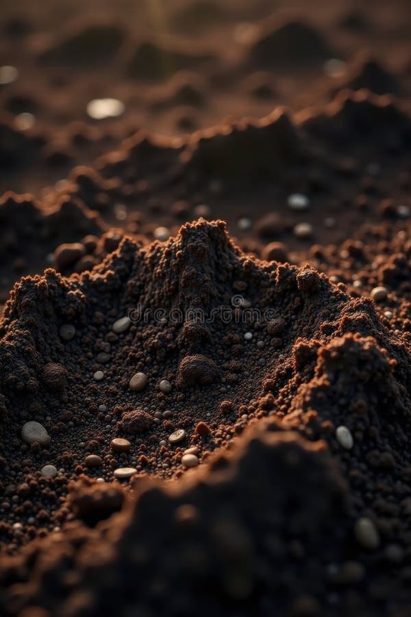 Close-up View of Dark Brown Soil Format for Seamless Use Element ...