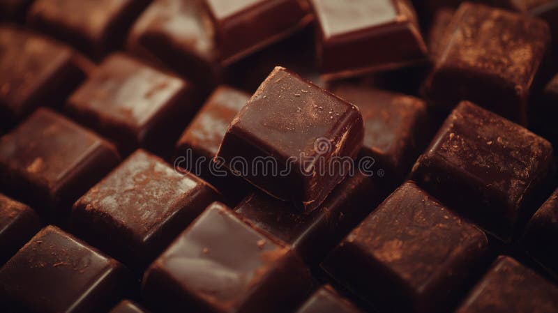 A Close Up View of Dark Chocolate Squares Stock Illustration ...