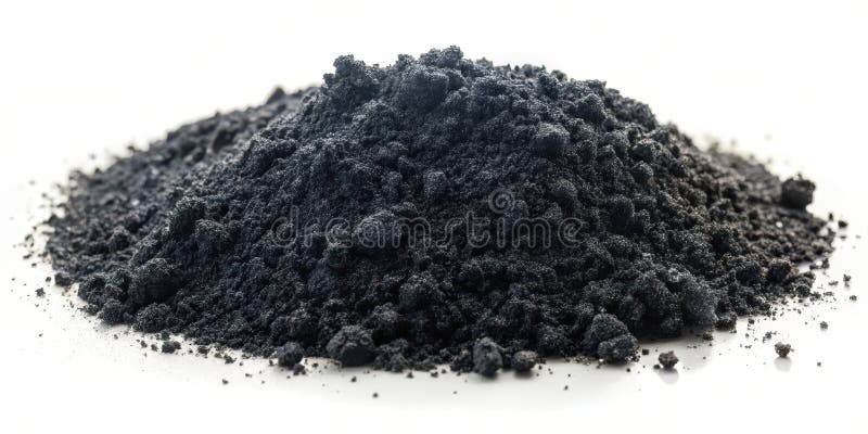 Close-up View of a Dark Granular Substance, Possibly a Fine Powder or ...